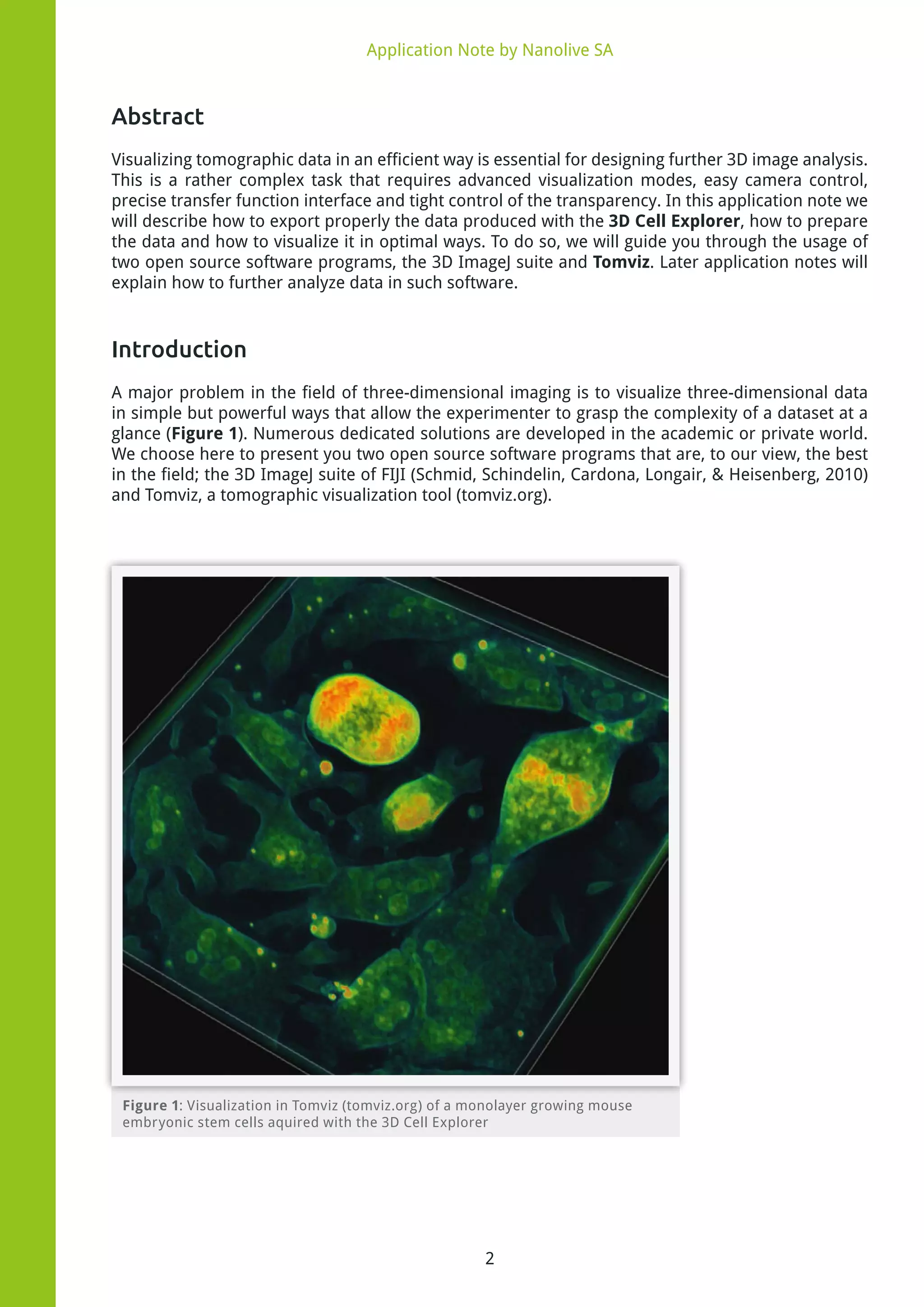 Visualizing three-dimensional data produced by the 3D Cell Explorer | PDF