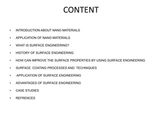 Nano material and surface engineering ppt | PPTX