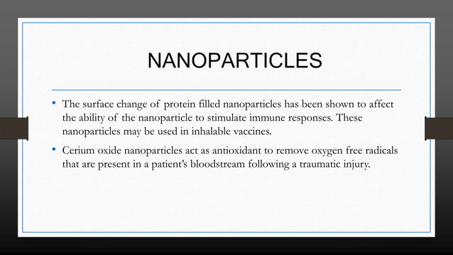 Nanomaterial application in healthcare | PPT