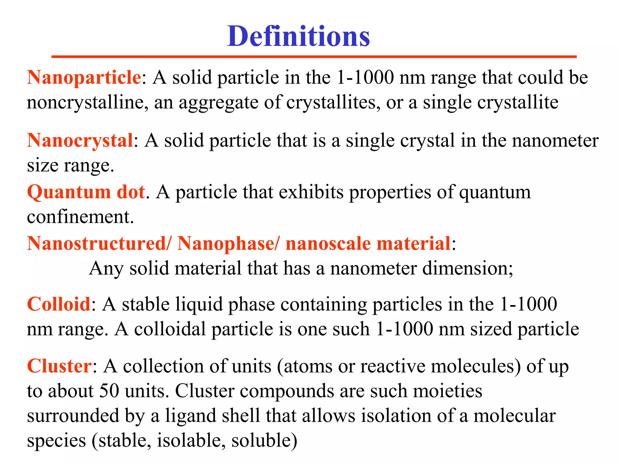 CHEMISTRY OF NANOSCALE MATERIALS | PPT