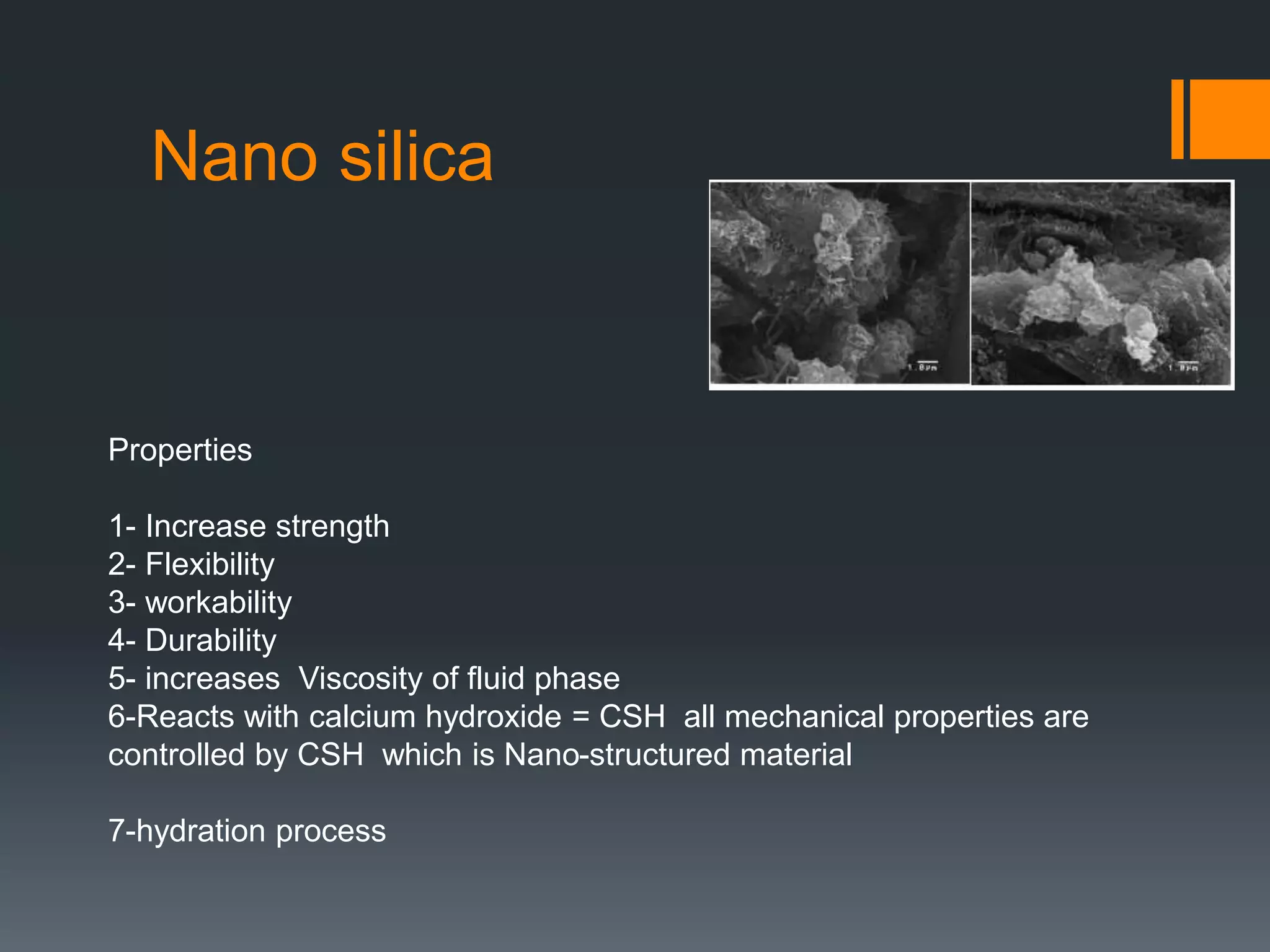 Nano materials in concrete | PPTX