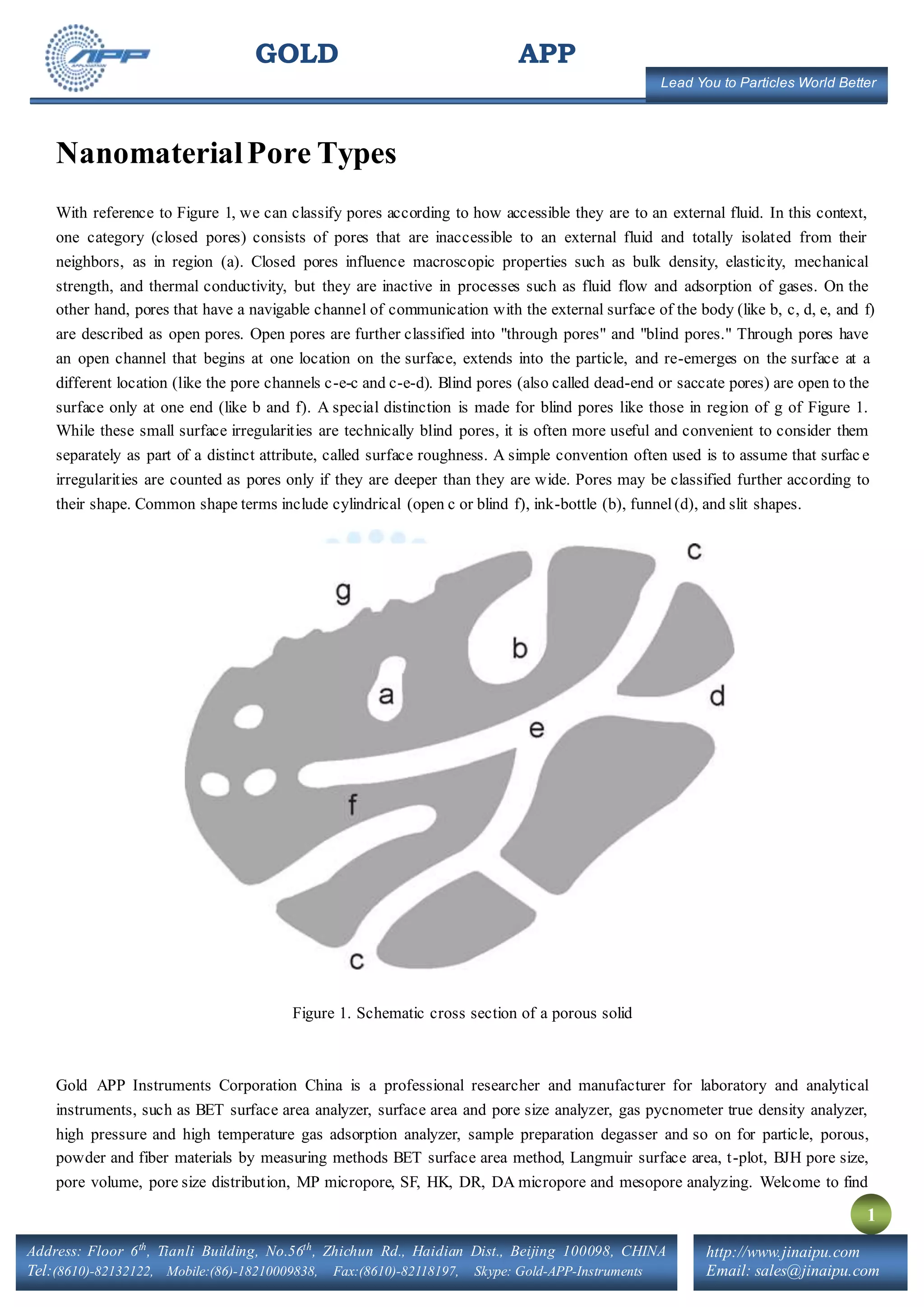 Nanomaterial pore types | DOCX