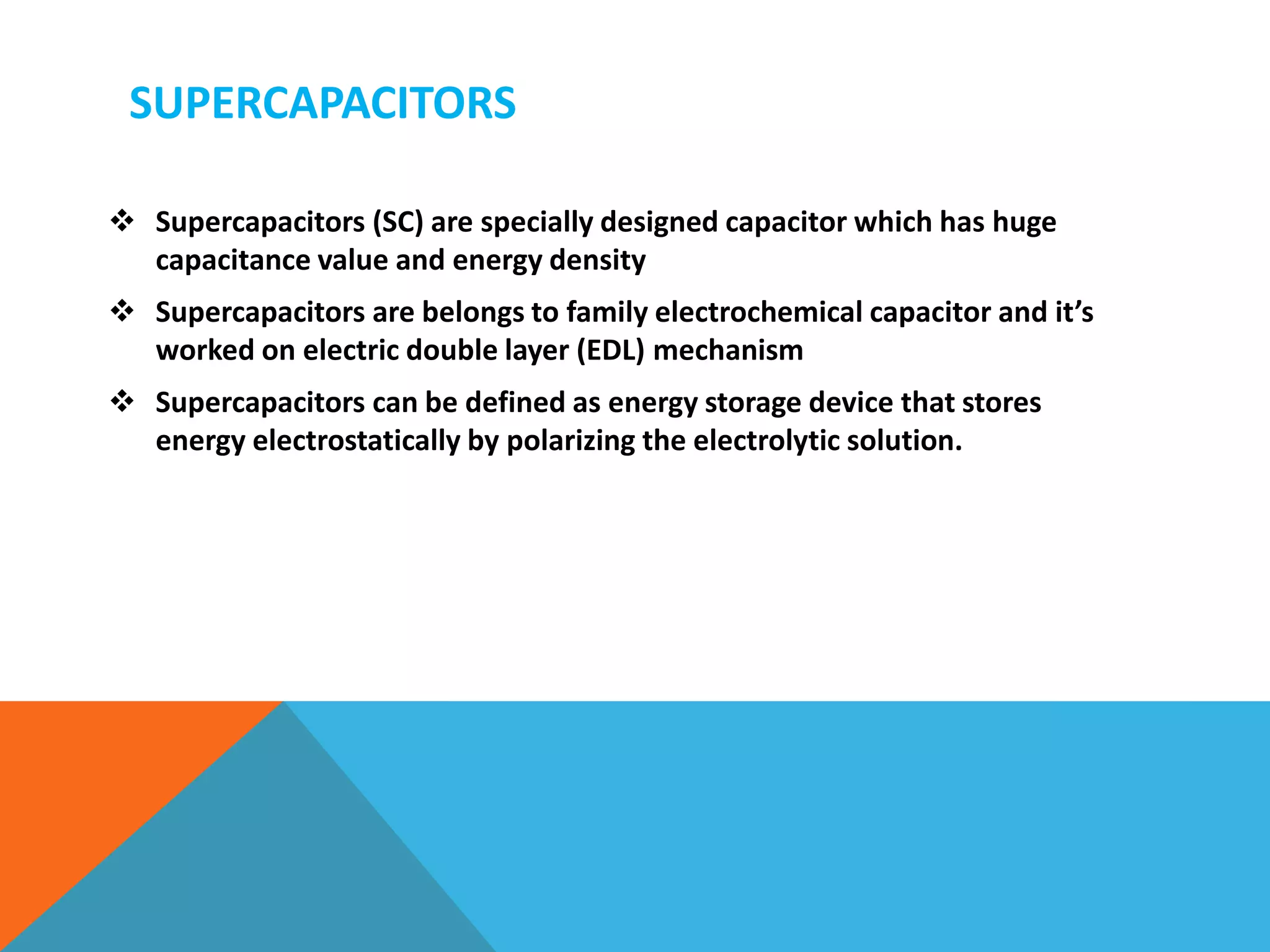 Nanomaterials for supercapacitors | PPTX
