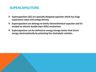 Nanomaterials for supercapacitors | PPTX