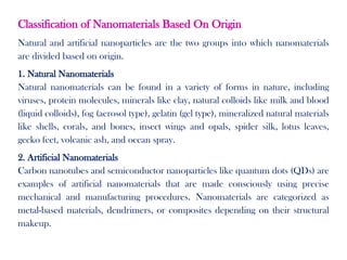 Nanomaterials - Classification & Synthesis pptx | PPTX