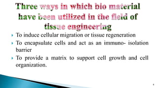 Biomaterials in tissue engineering | PPT