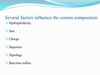 Nanoparticle corona study - | PPT