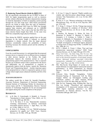 Nanoparticle based charge trapping memory device applying mos technology a cognitive approach ...