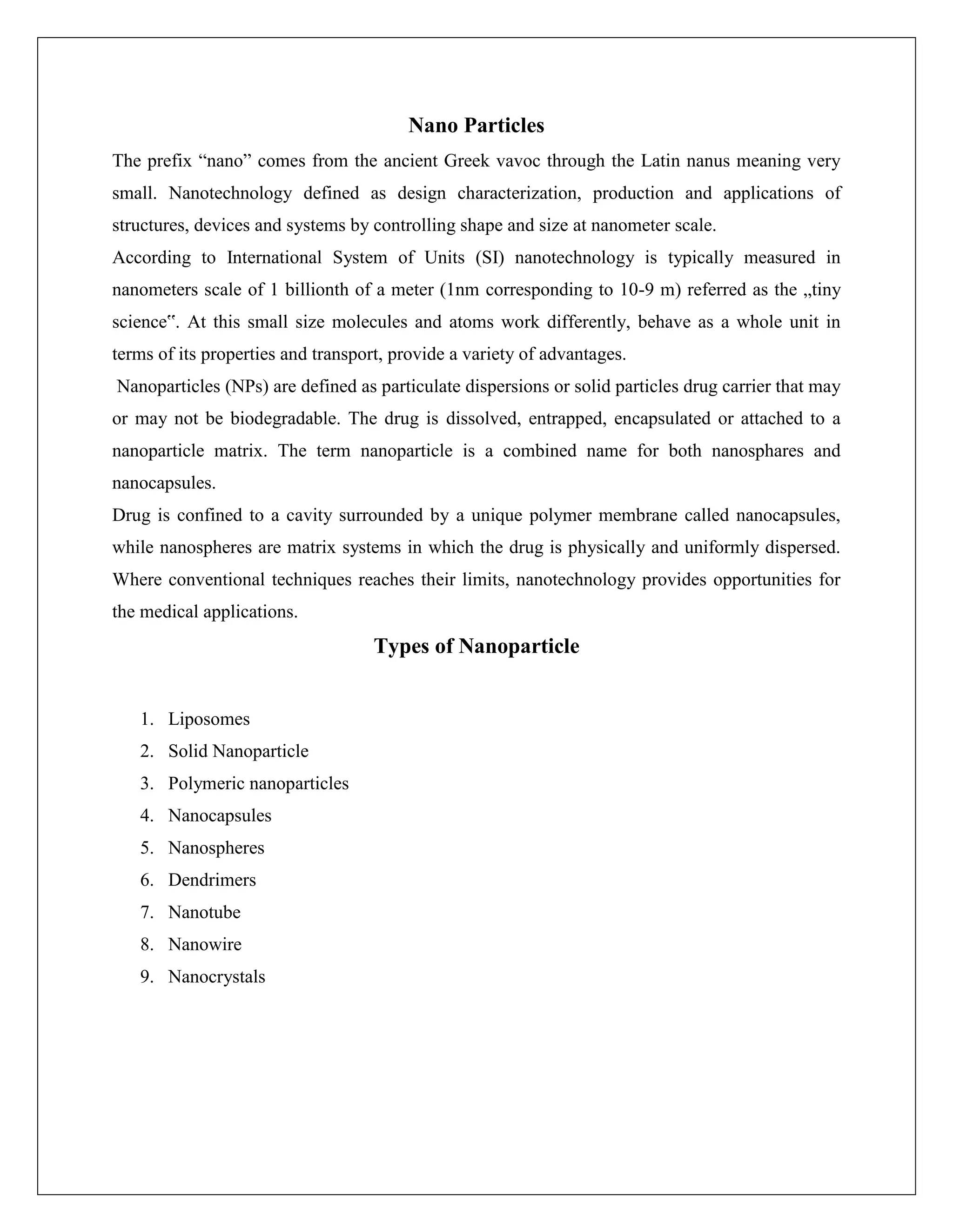 Nano particle Preparation and Evaluation | PDF