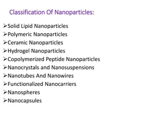 Nanoparticles | PPTX