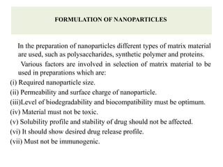 Nanoparticles drug delivery system for medicine | PPTX