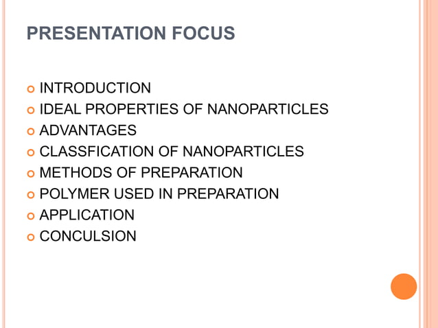 Nanoparticles ppt | PPTX