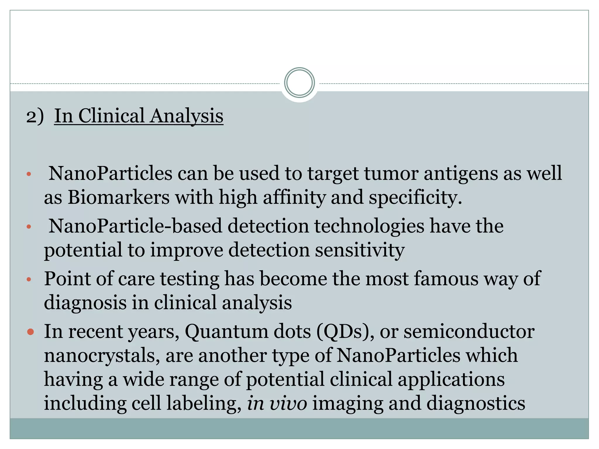Nanoparticle use in pharmaceutical analysis | PPTX