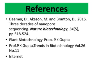 Nanopore sequencing (NGS) | PPTX