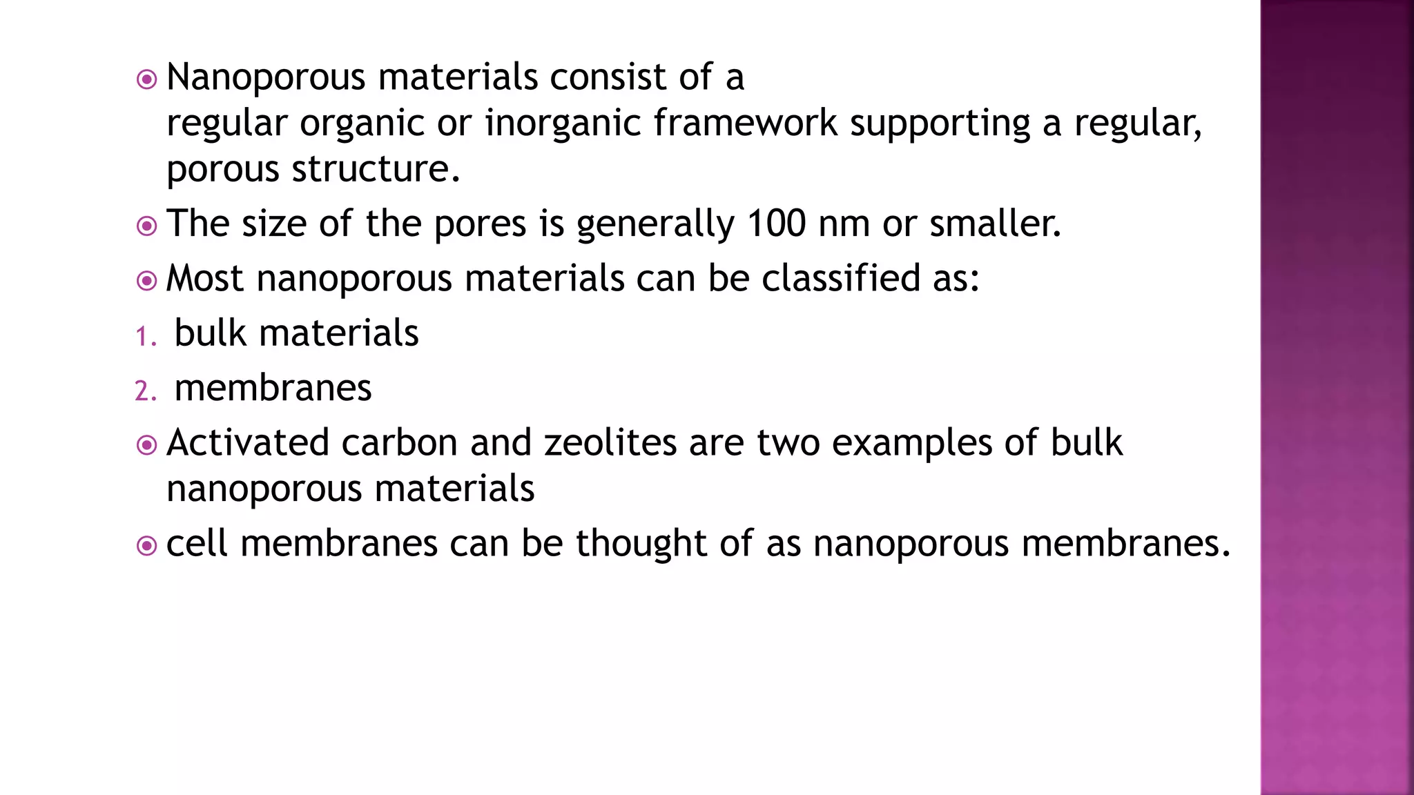Nanoporous particles | PPTX
