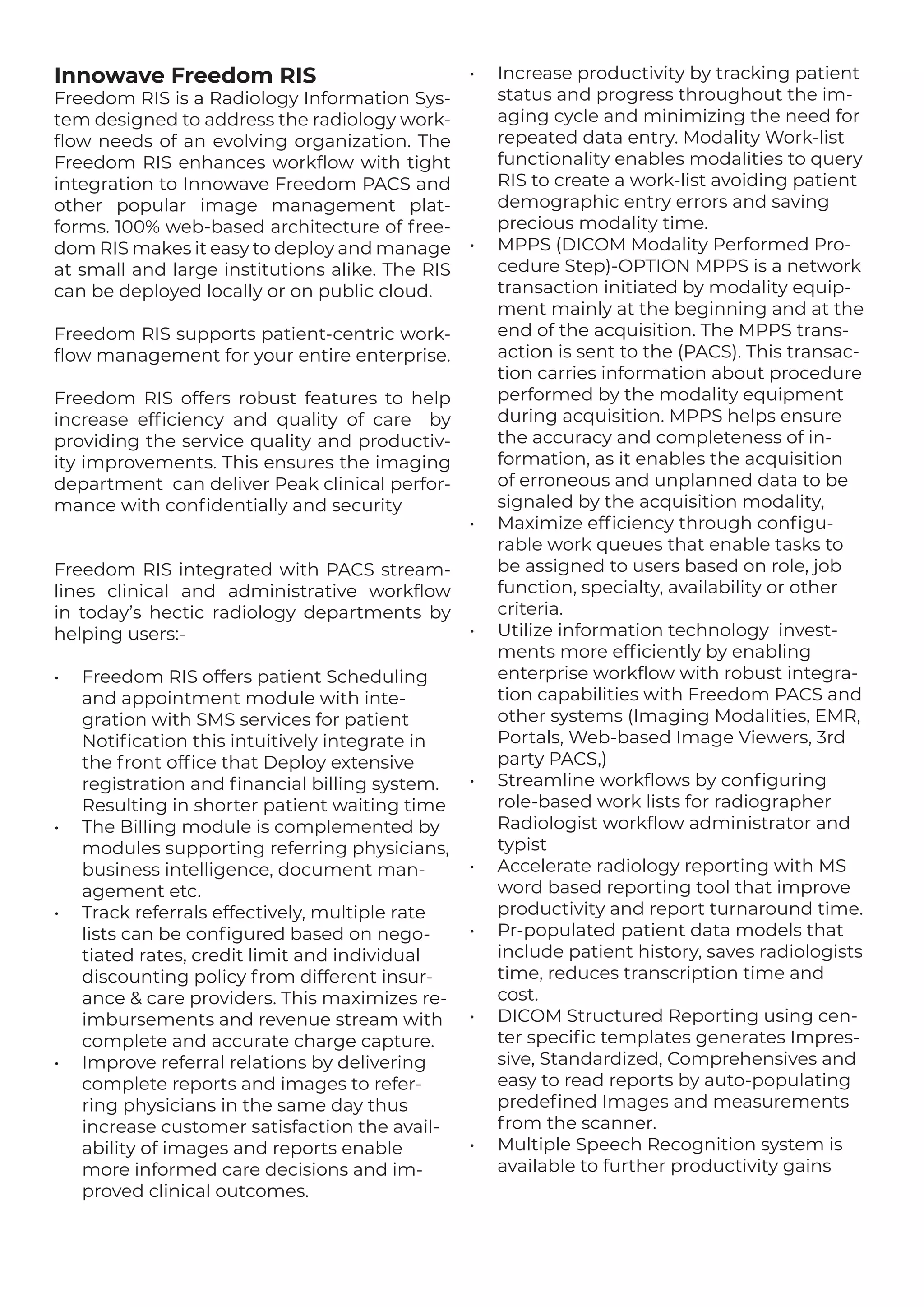 FREEDOM RIS brochure | PDF