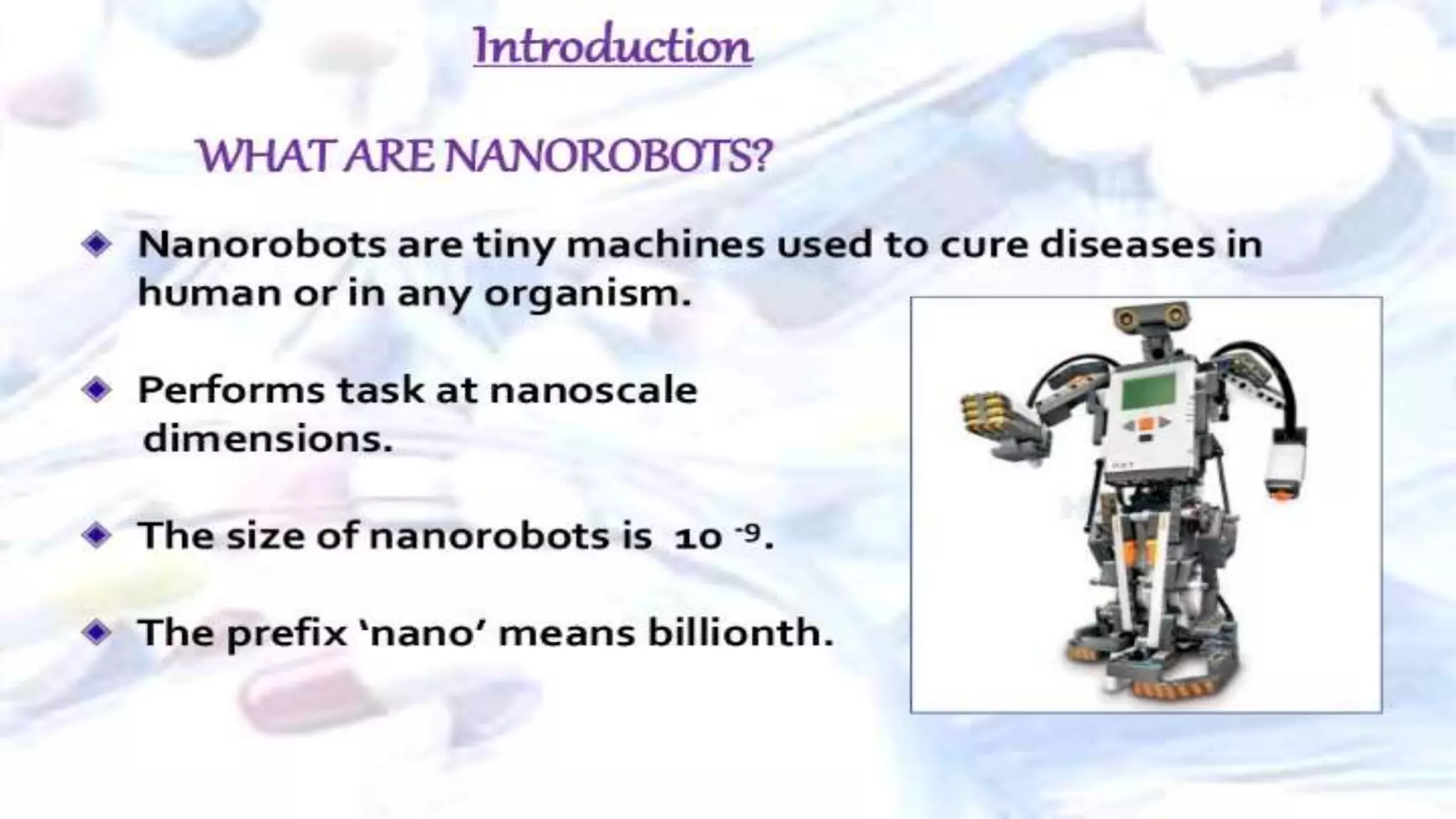 Nano robotics | PPTX | Robotics | Technology & Computing