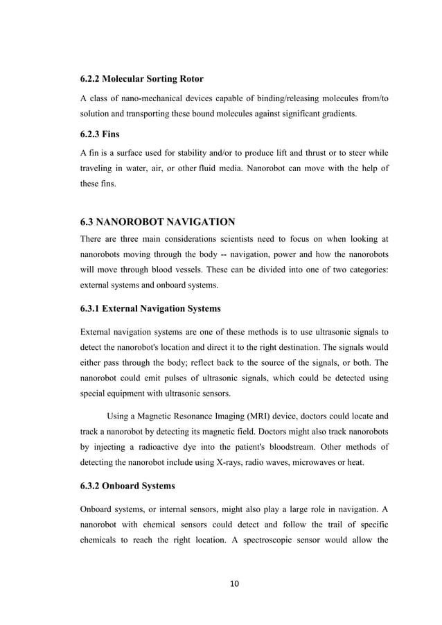 Seminar report nanorobotics | DOCX | Robotics | Technology & Computing