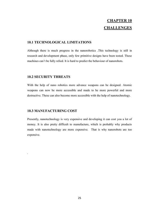 Seminar report nanorobotics | DOCX | Robotics | Technology & Computing