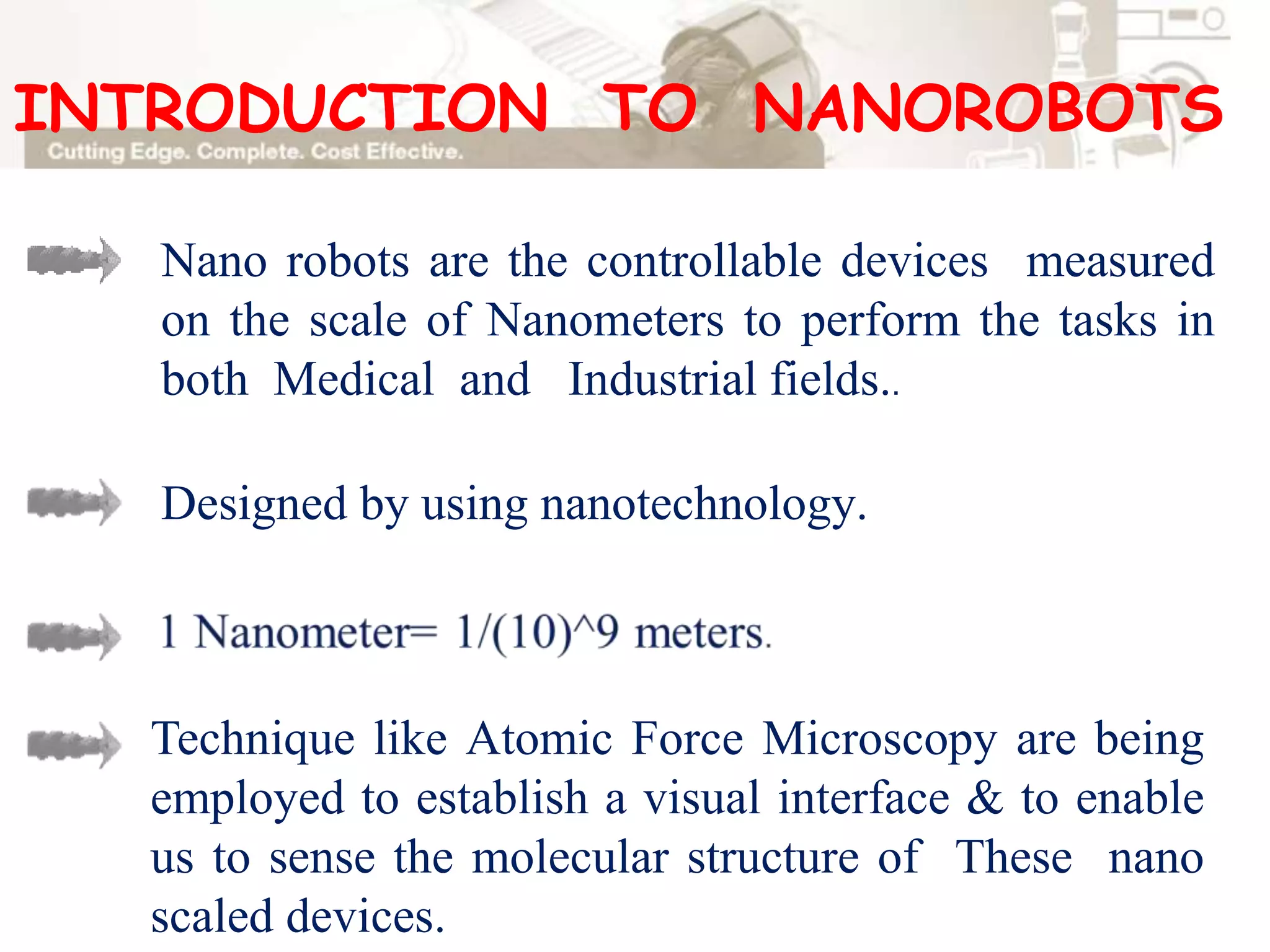 Nano robotics@presentation zone | PPTX | Biological Sciences | Science