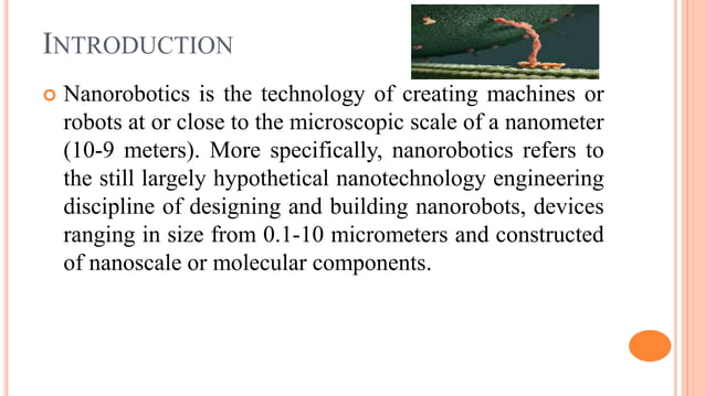Nanorobots and its application in medicine | PPTX | Robotics ...