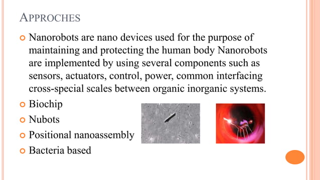 Nanorobots and its application in medicine | PPTX | Robotics ...