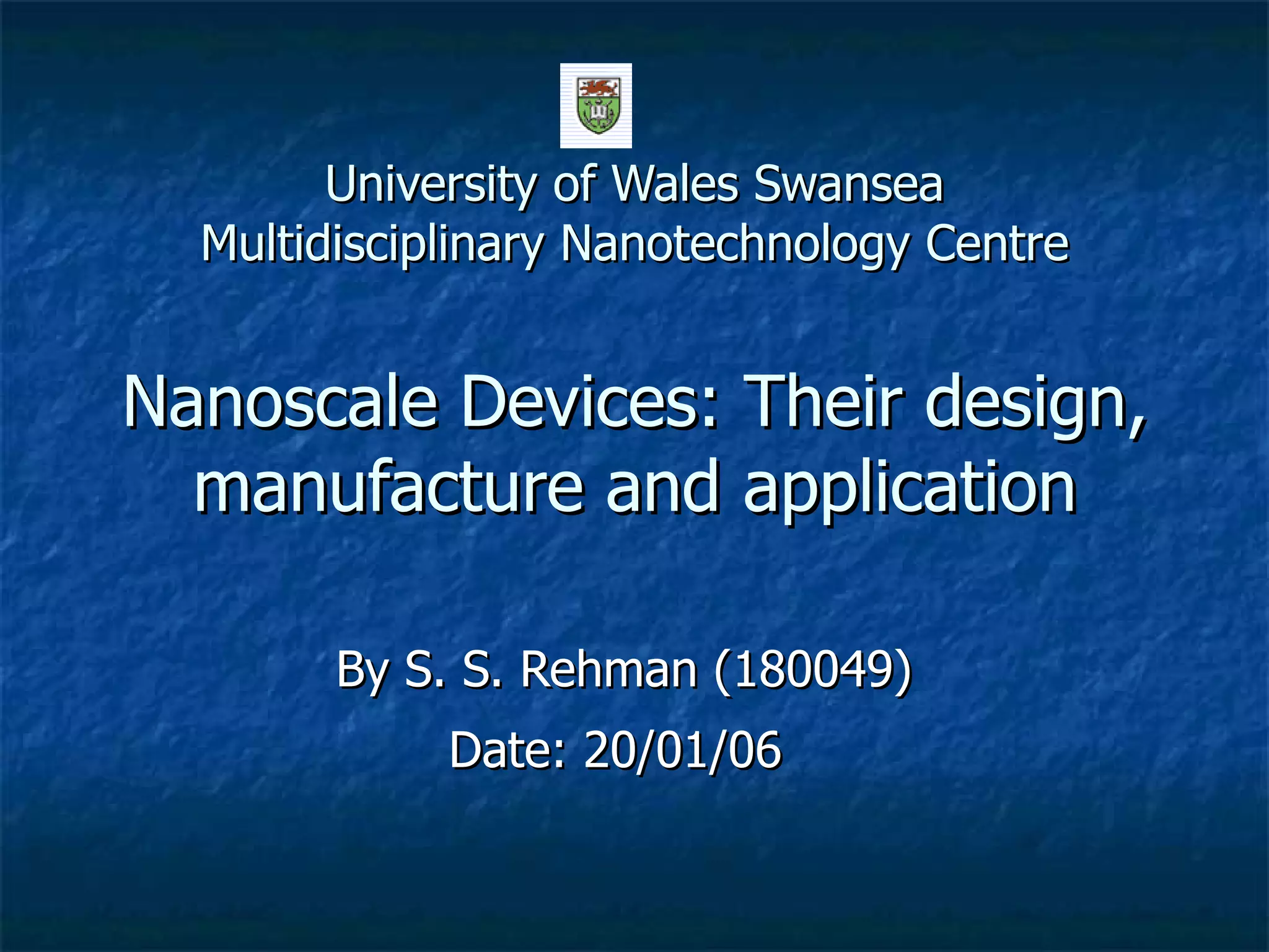 Nanoscale Devices Presentation | PPT