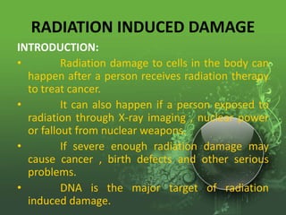 Radiation basics and radiation damage | PPTX