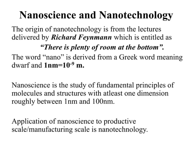 Nanoscience and nanotechnology | PPTX