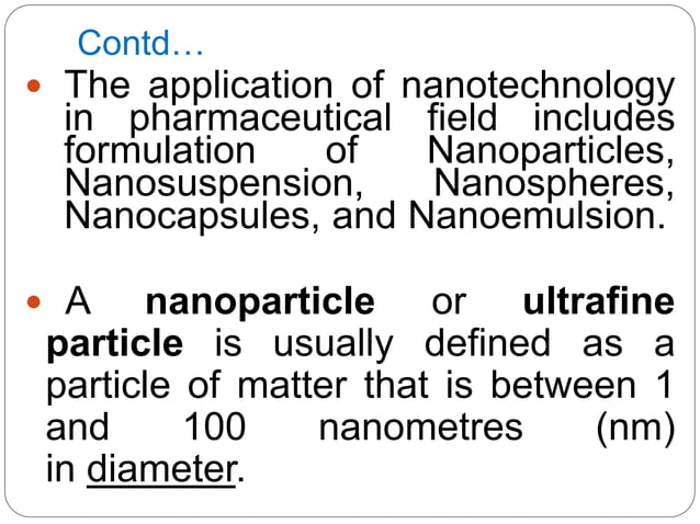 Advanced application of Nanoparticles in Pharma Industry | PPTX ...