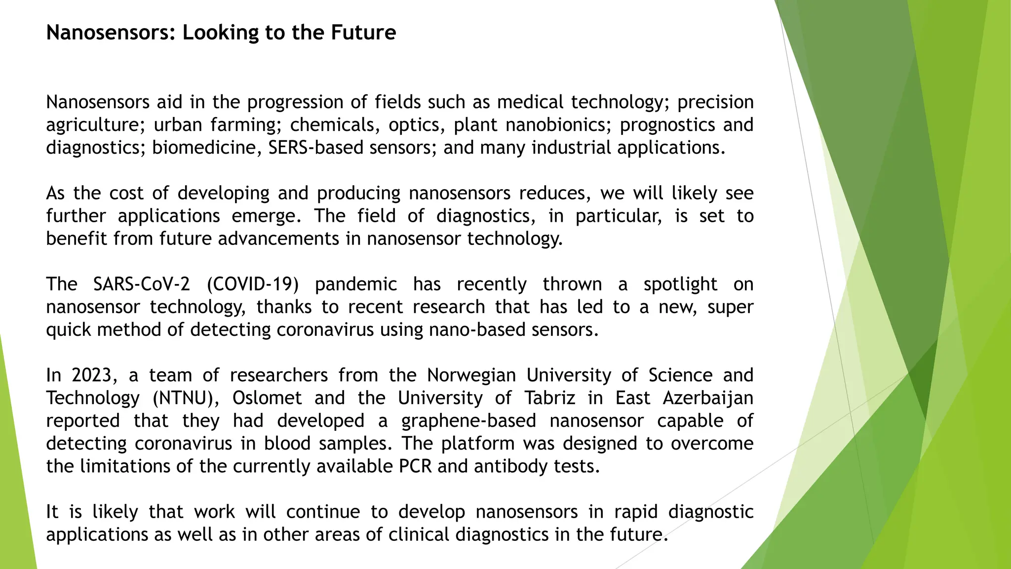 Nanosensor-basics, application and future.pptx | Chemistry | Science