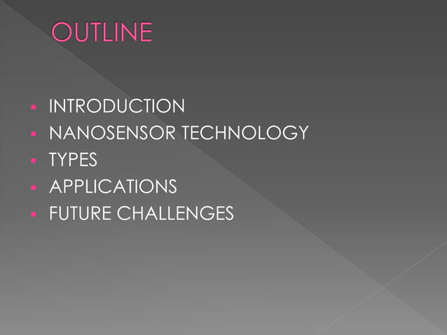 Nano sensors with their applications | PPTX