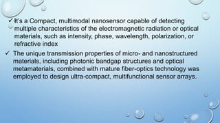 Nanosensors basics, design and applications | PPTX