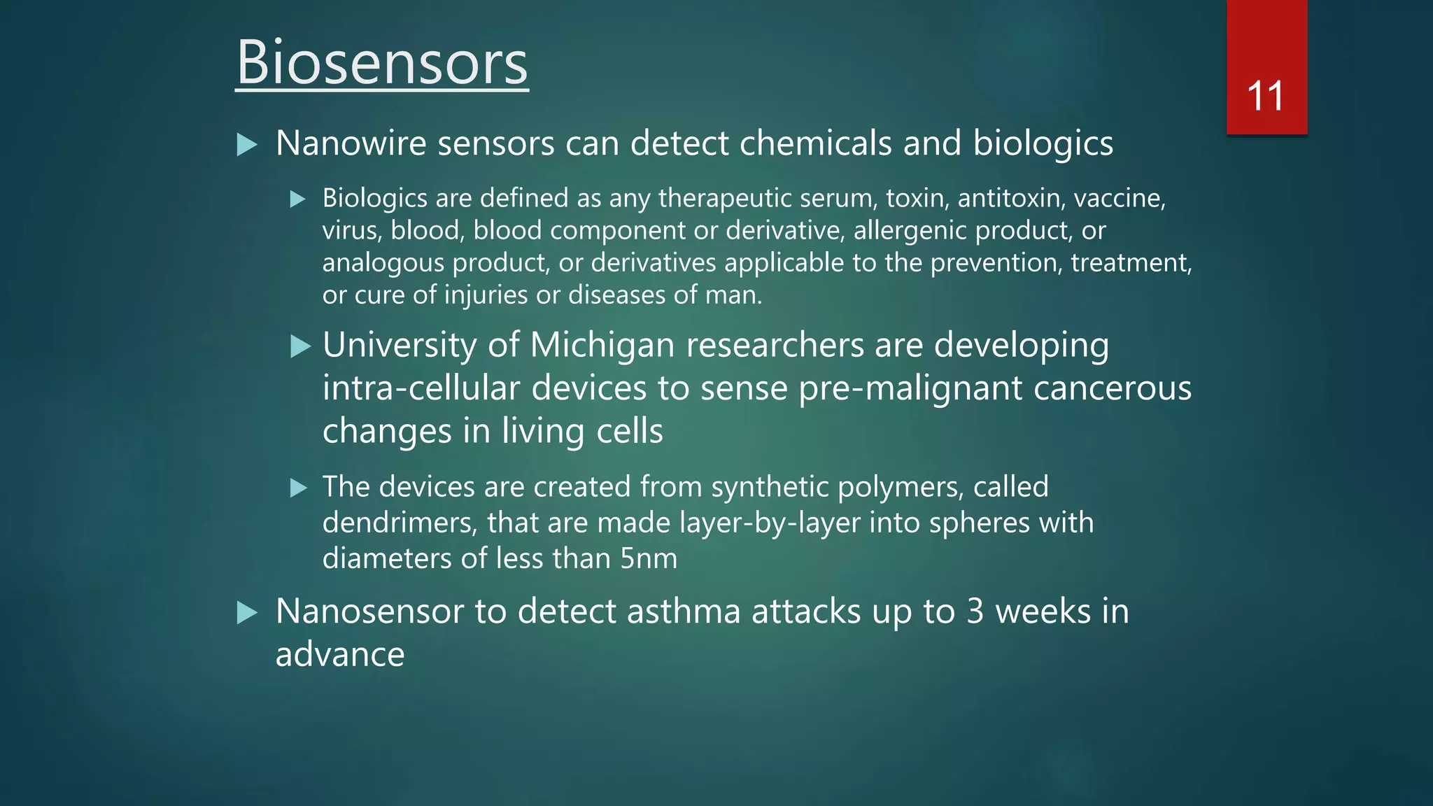 Nano sensors Technology | PPTX