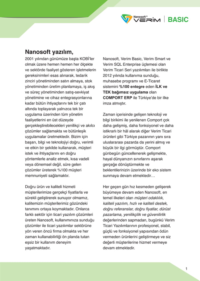 Nanosoft verim-basic | PDF