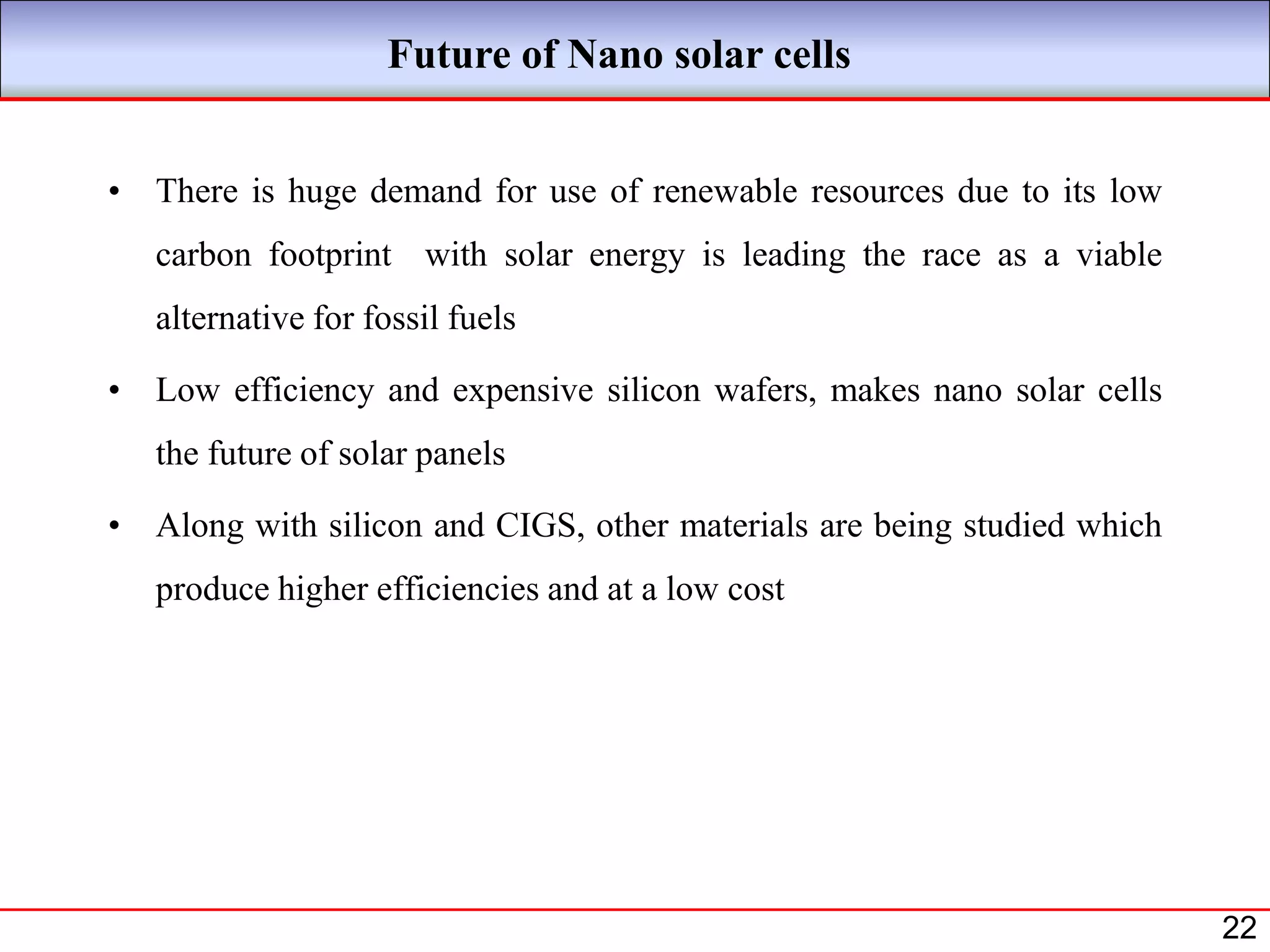 Nano solar cells | PPTX