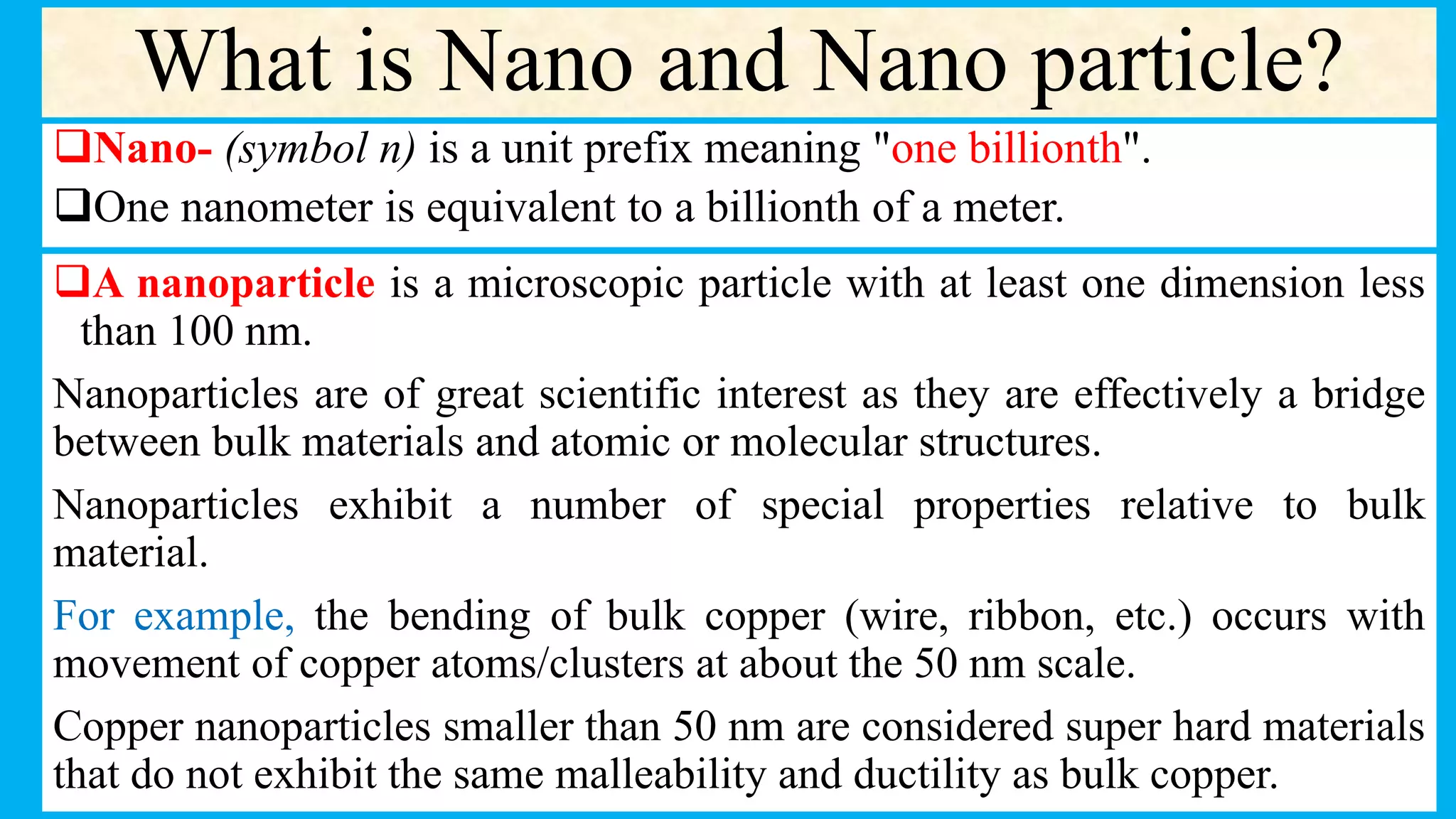 Nanostructure and surface modification | PPTX | Chemistry | Science