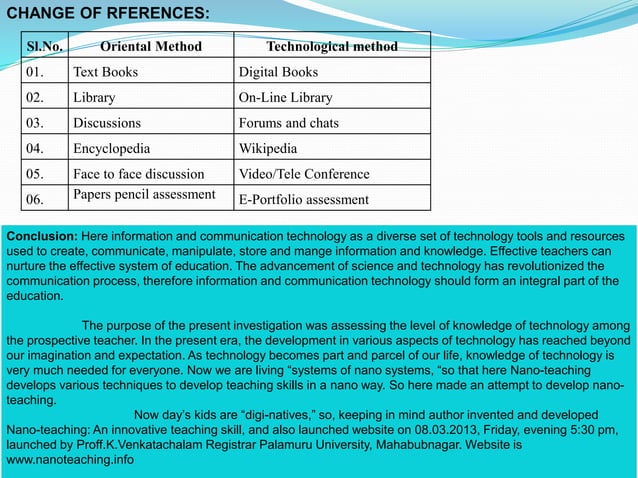 Nanoteaching Bhopal PPT | PPTX | Education industry | Industries