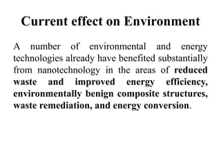 Nanotech and environment | PPTX