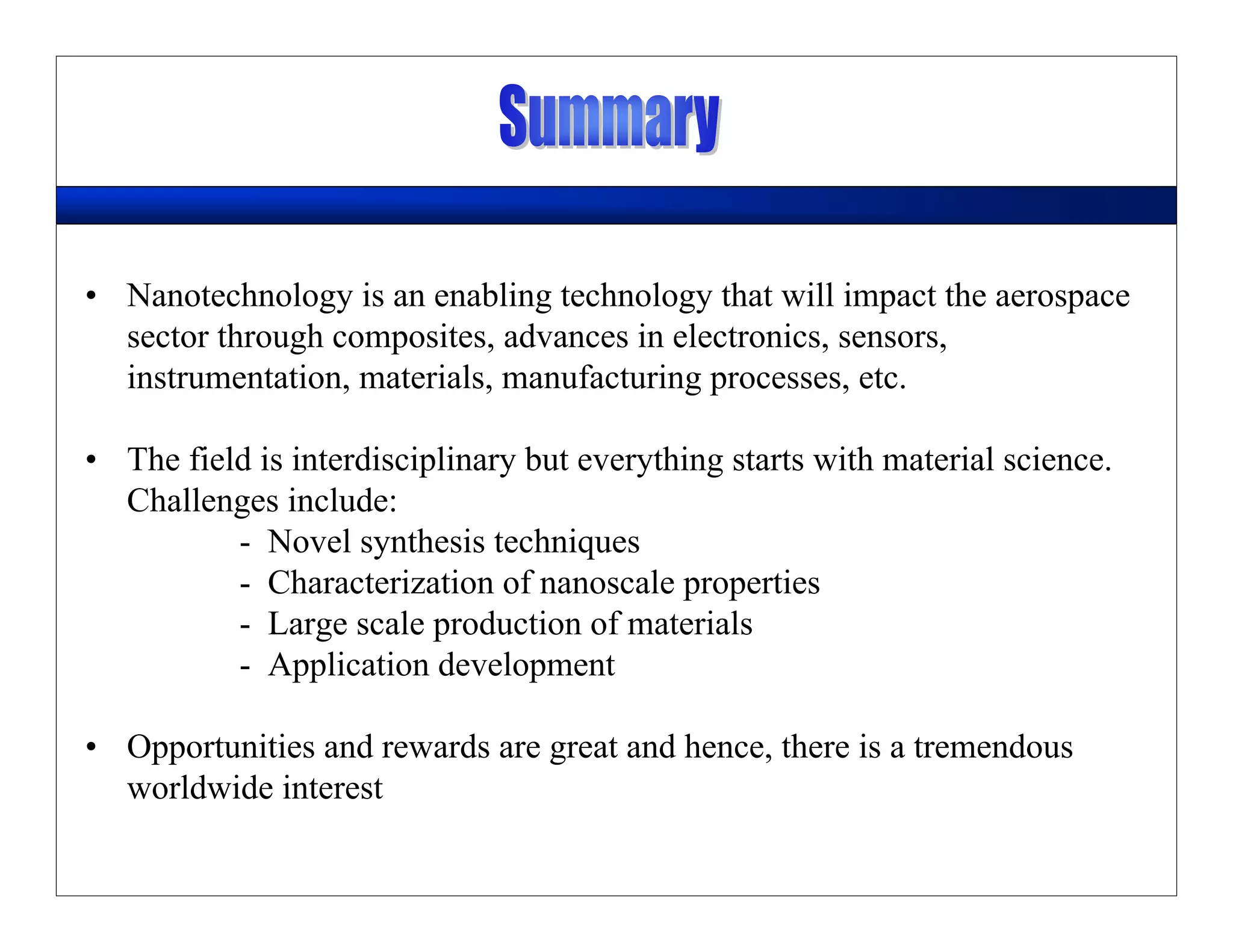 Nano tech applications in aerospace | PDF