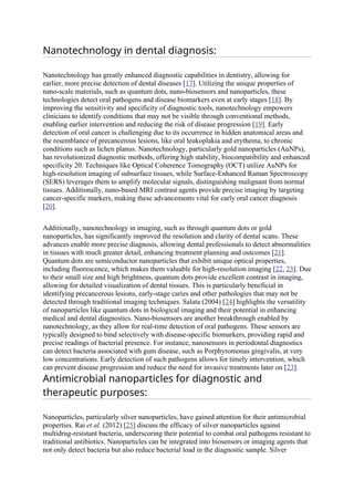 Advancements in Nanotechnology for Enhanced Dental Diagnosis and ...