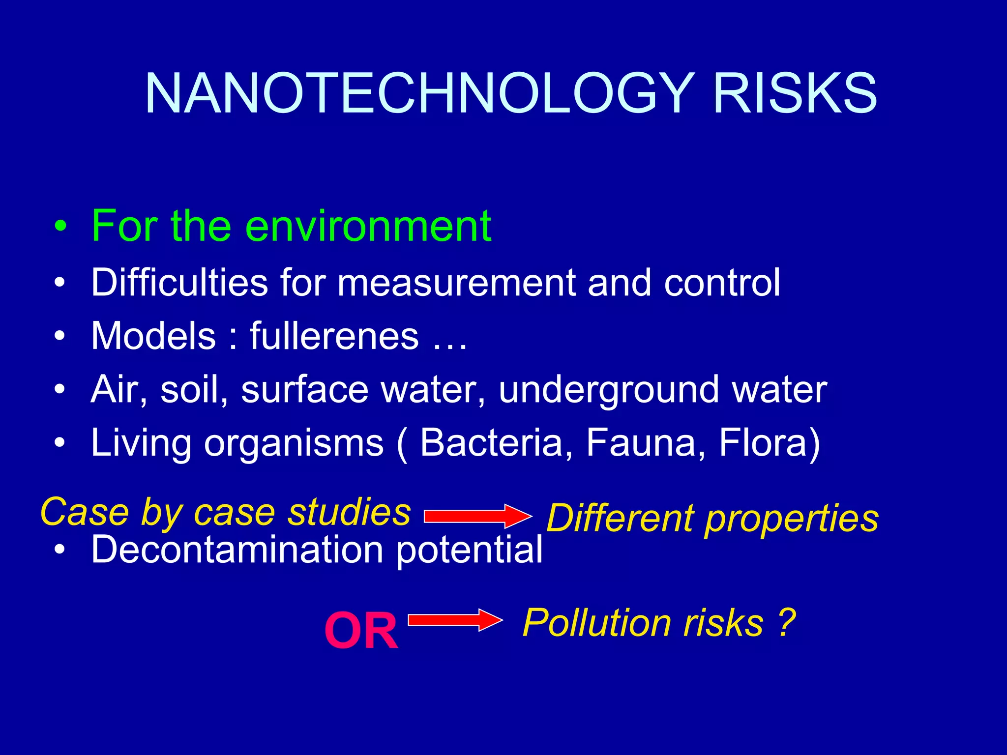 Nanotechnologies, risks and opportunities | PPT | Science