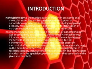 Nanotechnology Basics | PPTX | Chemistry | Science