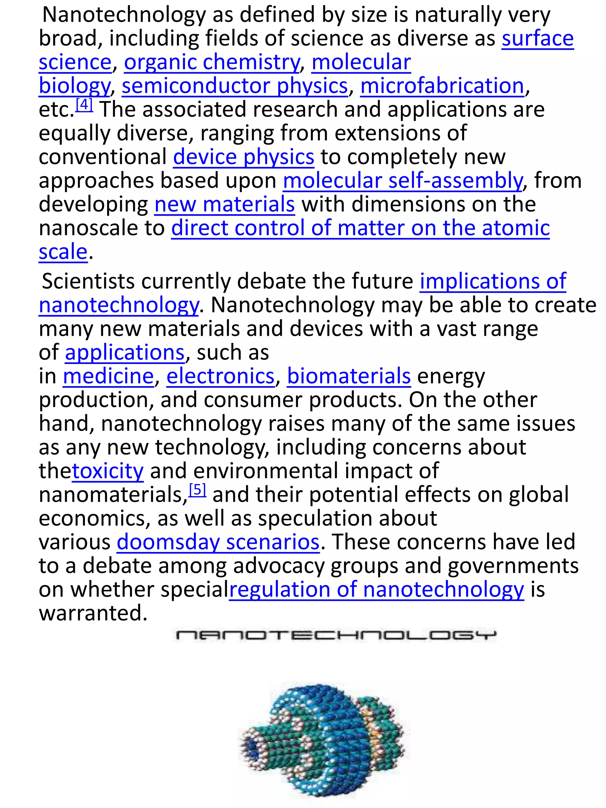 Nanotechnology ppt | PPTX