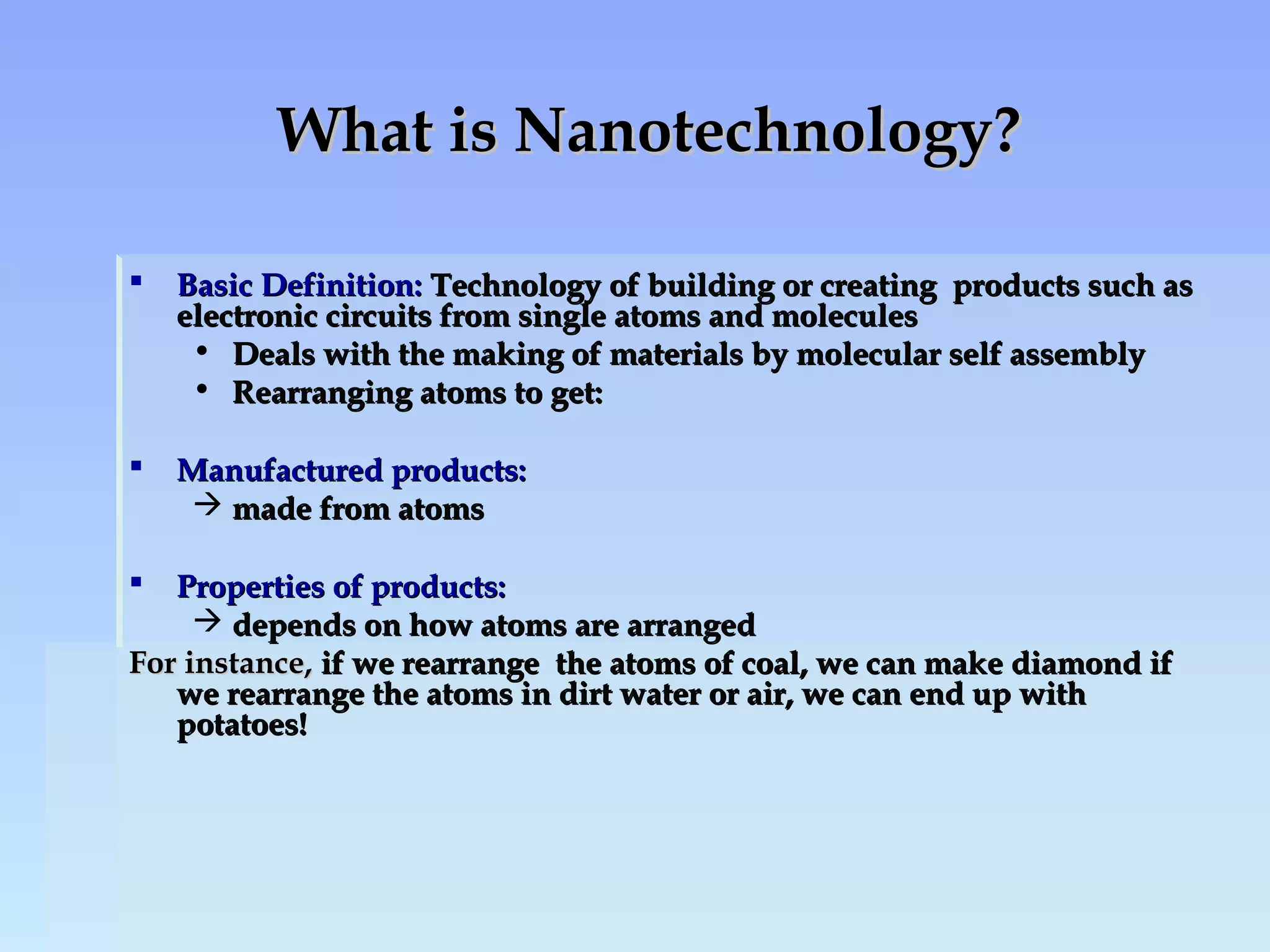 Nanotechnology | PPT | Physics | Science