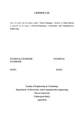 Nano technology 2 certificate | DOCX