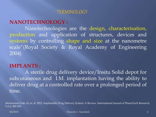 implants based on nano technology | PPSX