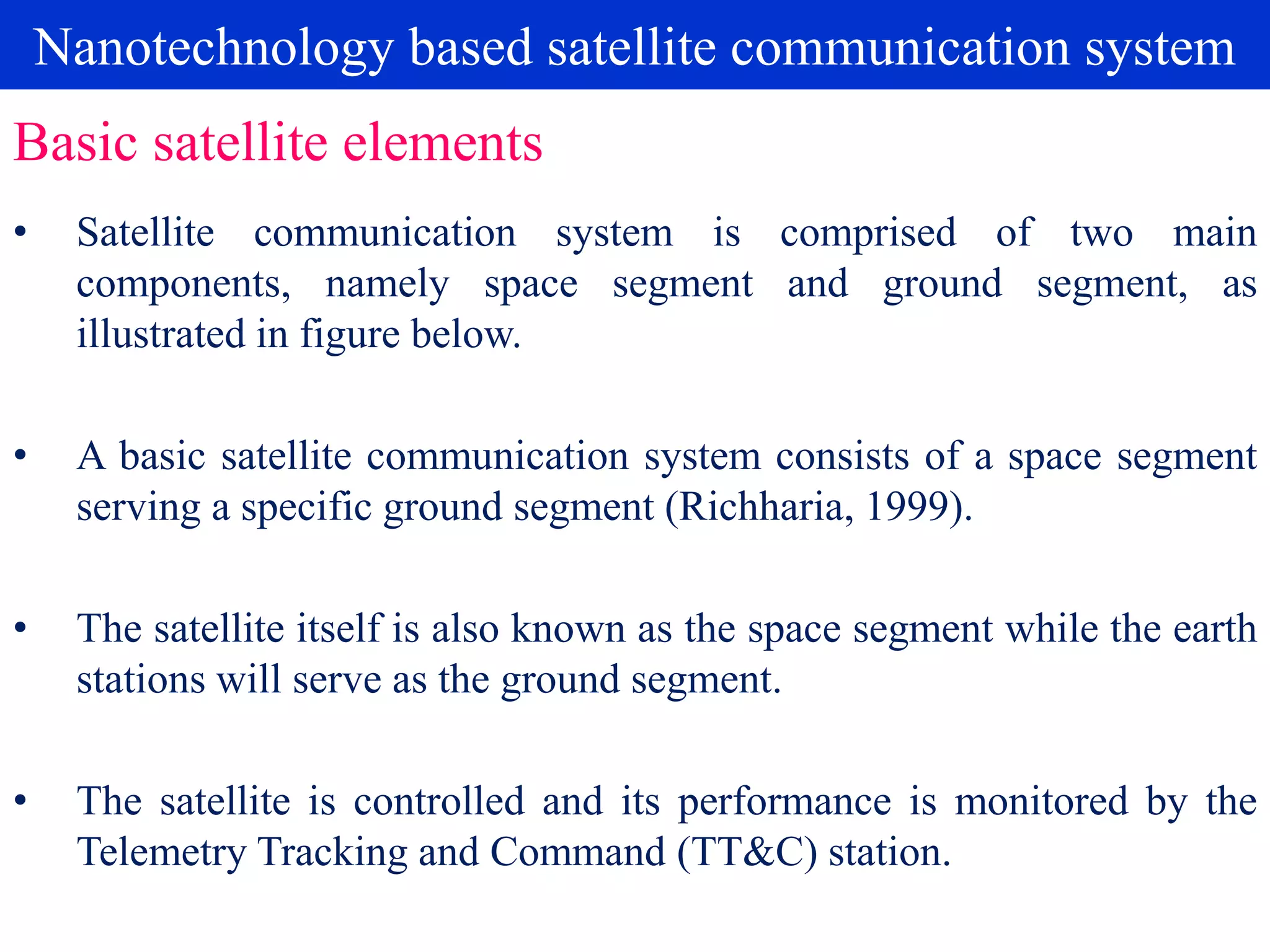 Nanotechnology based satellite communication system | PPTX