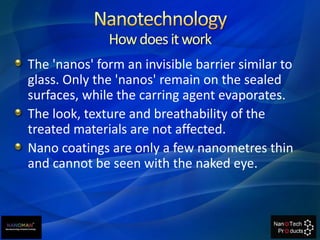 Nanotechnology coatings from Nanoman / Nanotech Products | PPTX