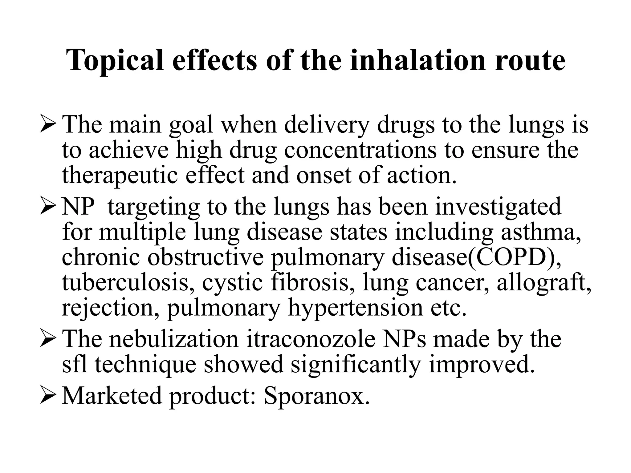 Nanotechnology for pulmonary & nasal drug delivery | PPTX